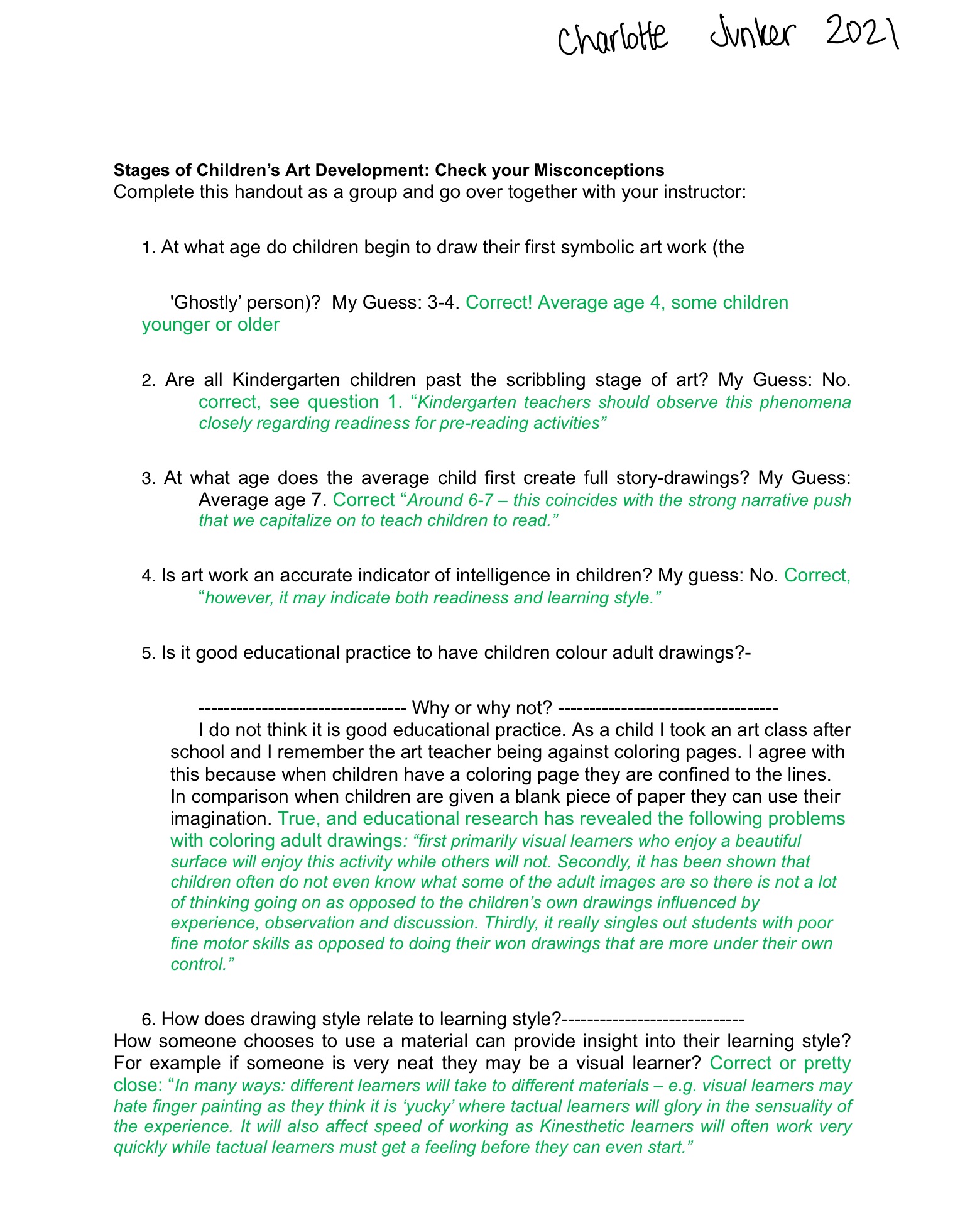 Child Development Handouts – Char's Teaching Tips